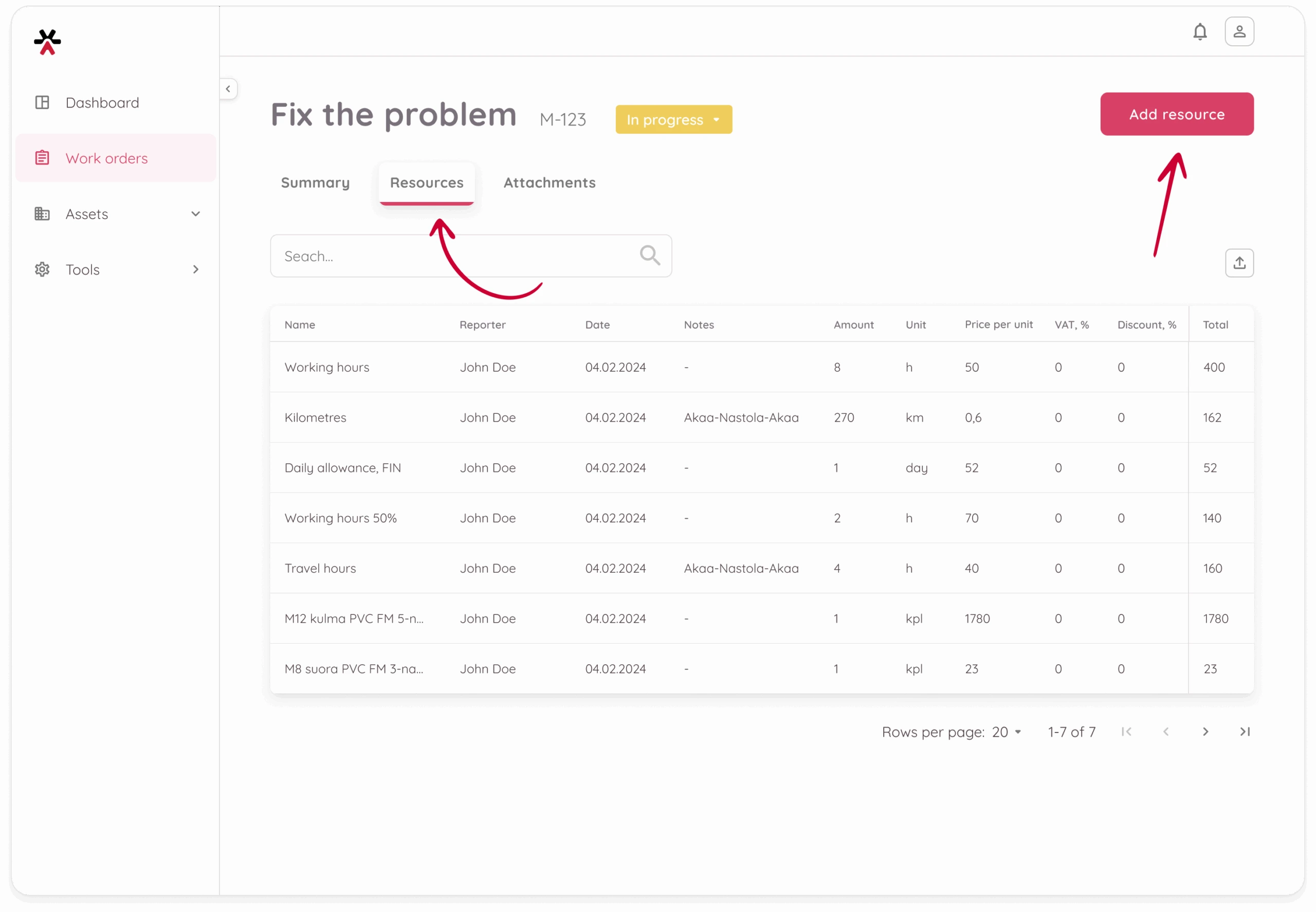 Manage Resources in Work Orders - flexAM